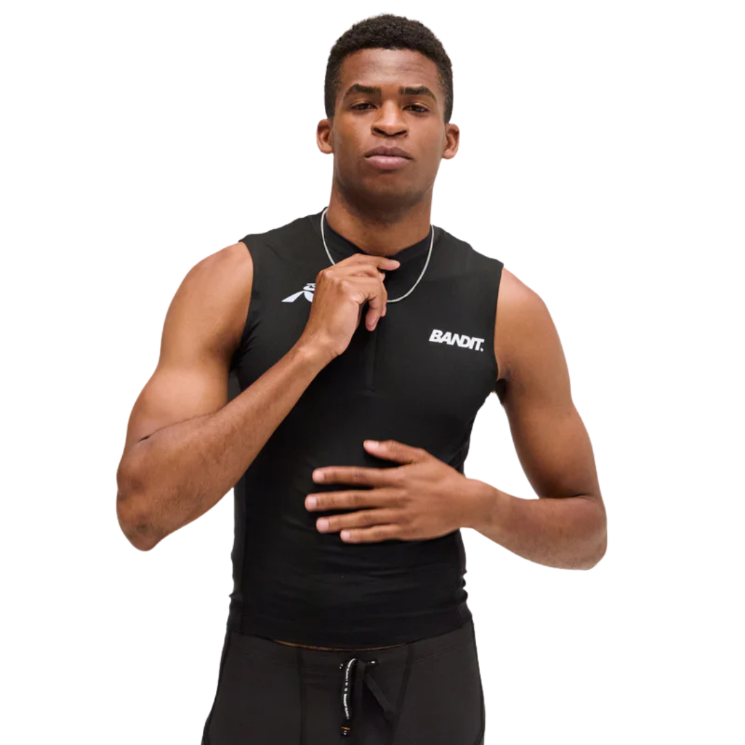 Bandit Running Ares™ Distance Sleeveless Quarter Zip - Black – KitAthletic