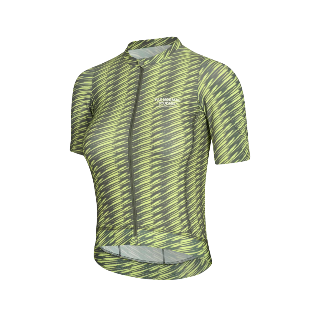 Pas Normal Studios Women's Solitude Jersey - Dark Moss/Lime Green ...